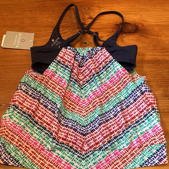 Athleta | Swim | New Athleta 32 Bc Moxie Blousy Tankini Top Layered Upf ...